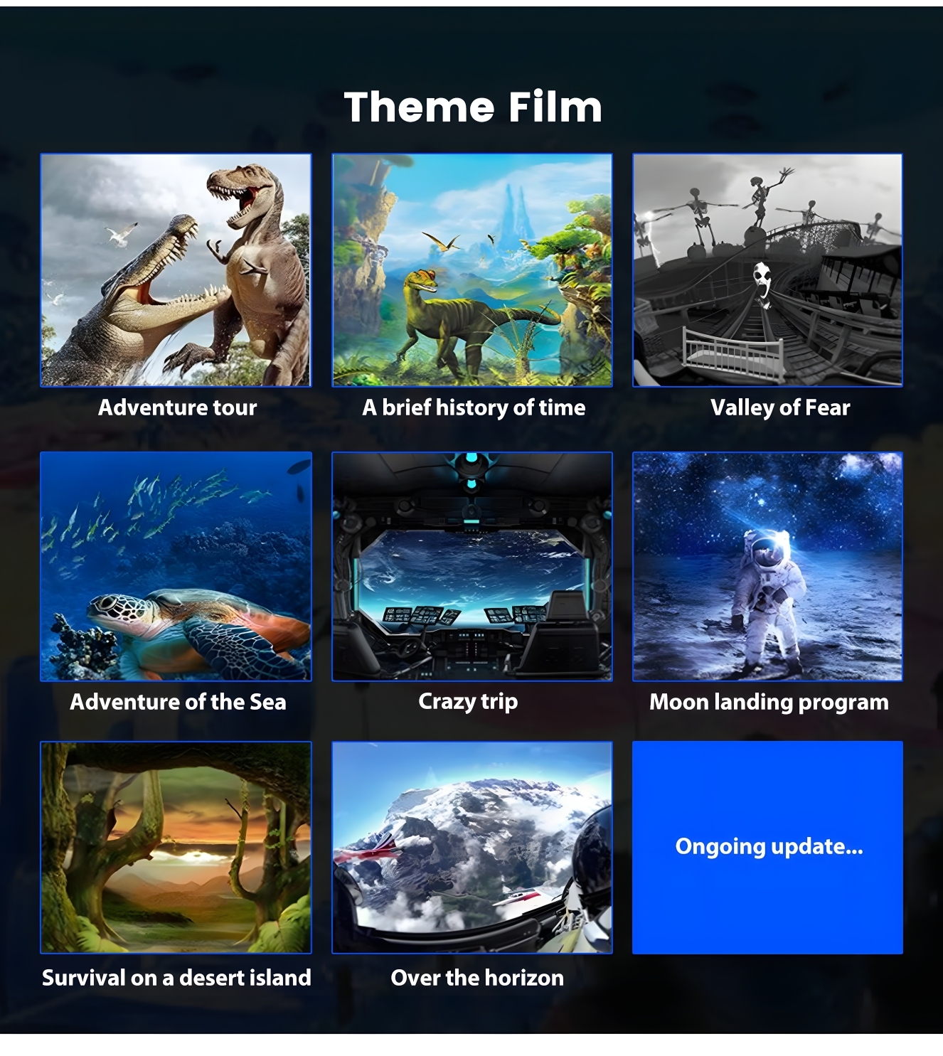 Cine inmersivo de realidad virtual simulador dinámico de cine pantalla ...